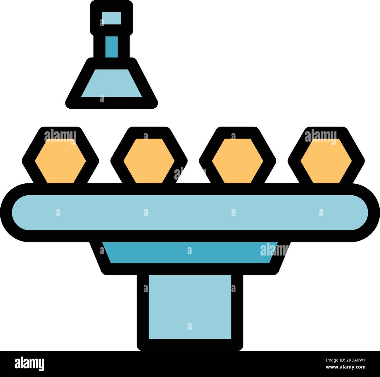 Smart conveyor icon outline vector. Factory process. Industry ...