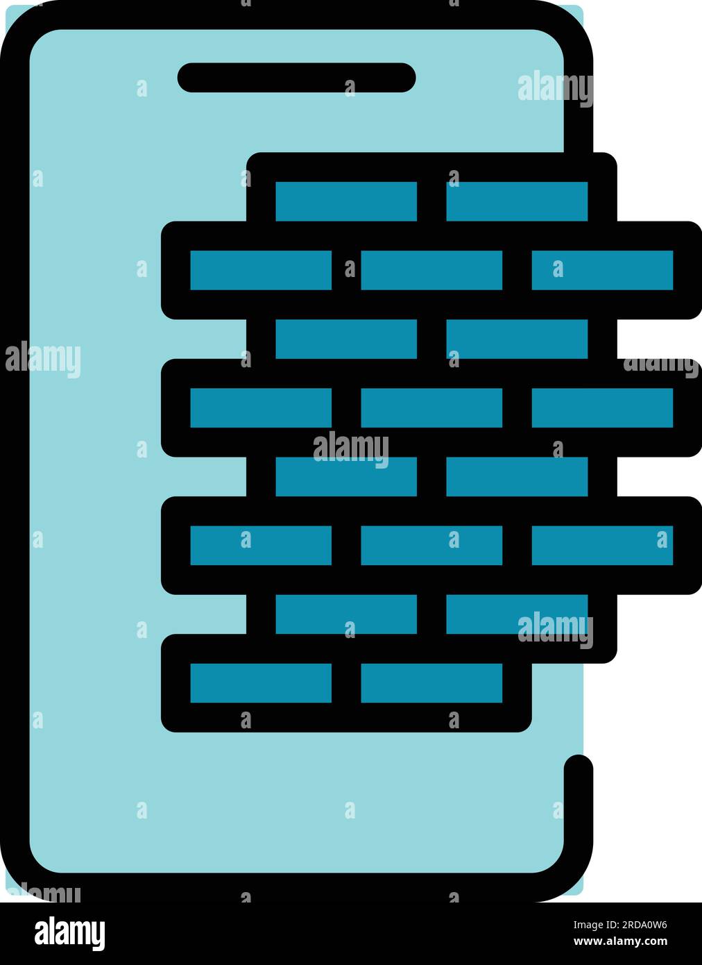 Brick protection icon outline vector. Defense wall. Security fence ...