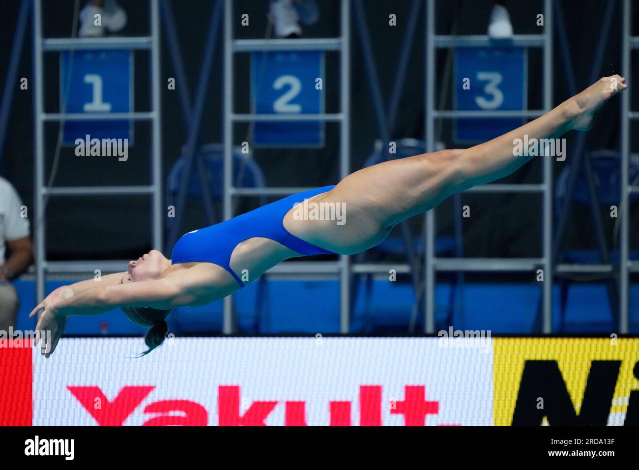 Caroline Kupka of Norway competes during the women's 3m springboard ...