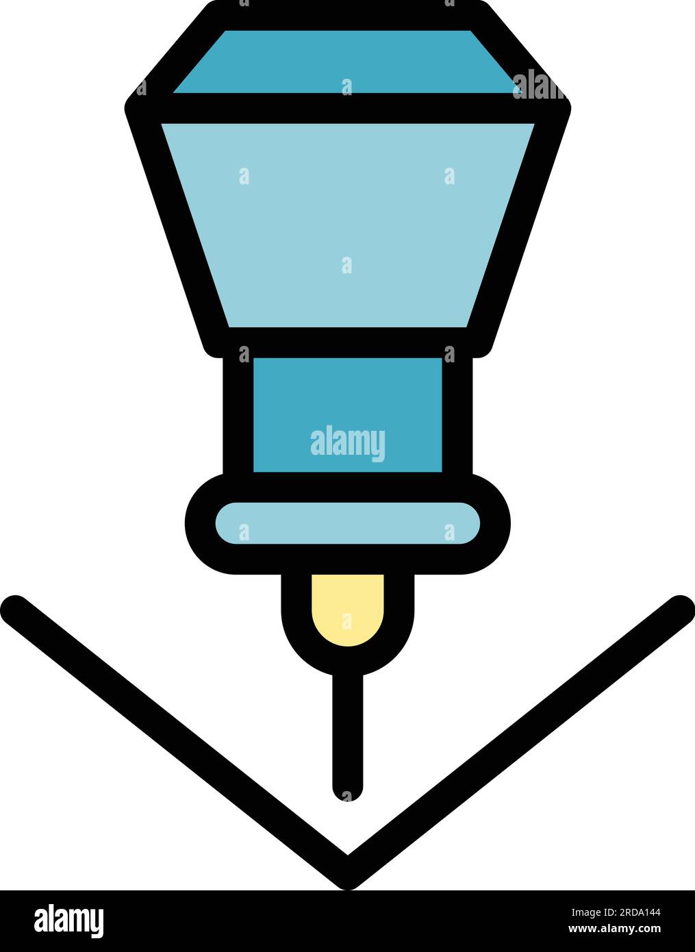 Mill Cnc Machine Icon Outline Vector Work Equipment Industry Tool Color Flat Stock Vector