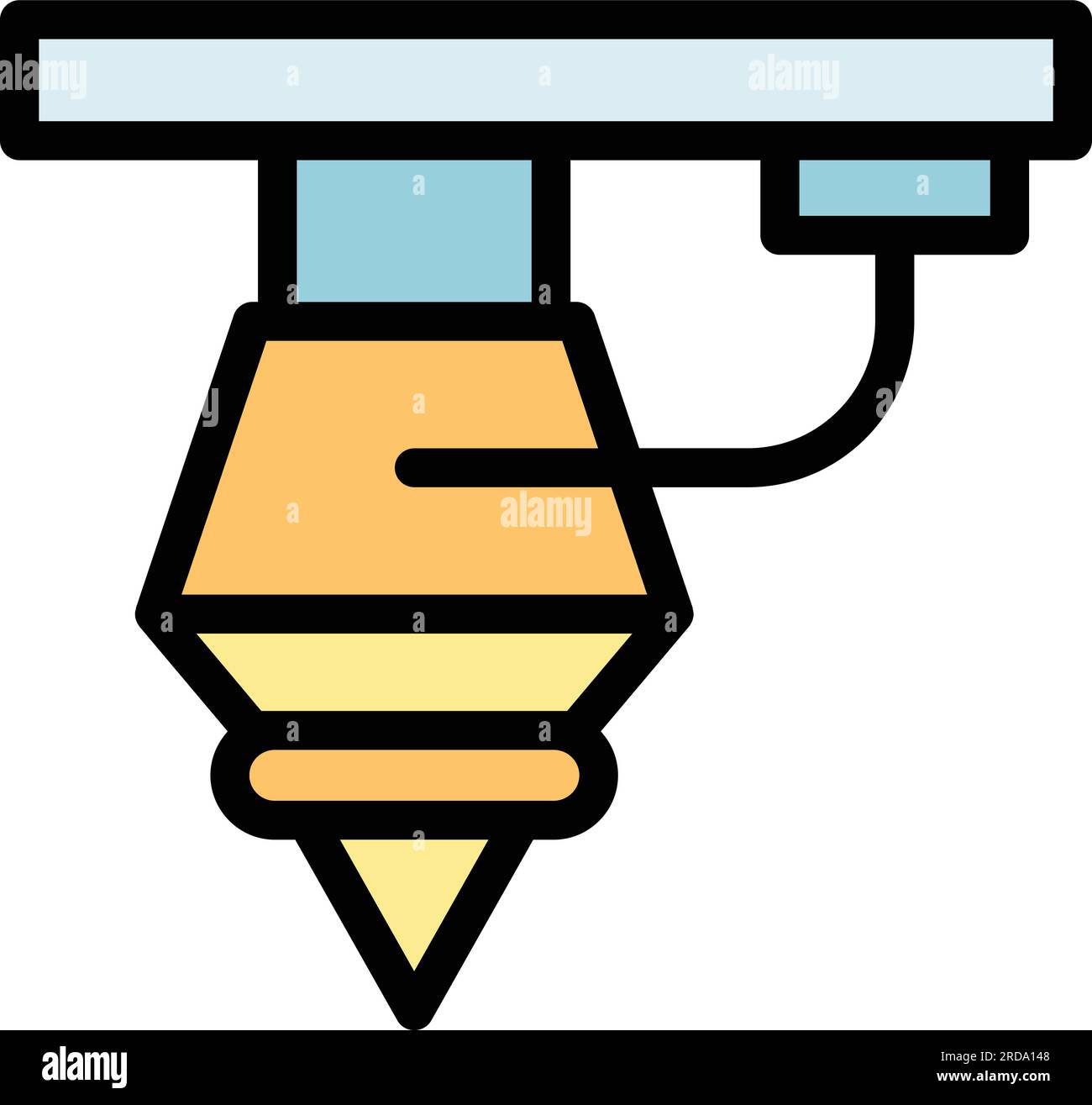 Industrial Cnc Machine Icon Outline Vector Work Tool Lathe Equipment Color Flat Stock Vector