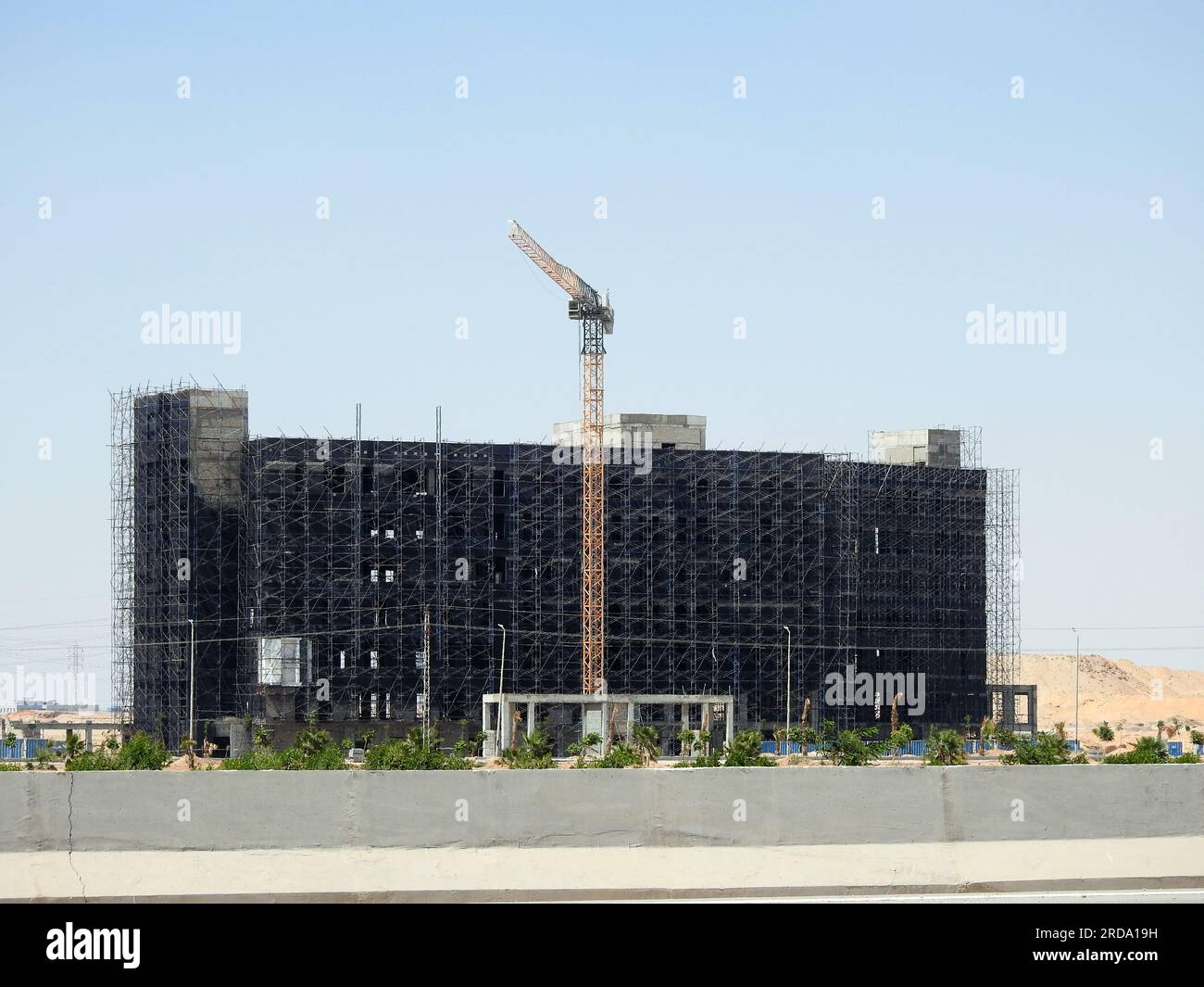 A construction site of a new developmental business building with a ...