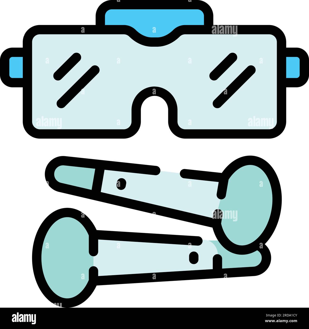 Vr platform tools icon outline vector. Digital virtual tour. 360 game ...