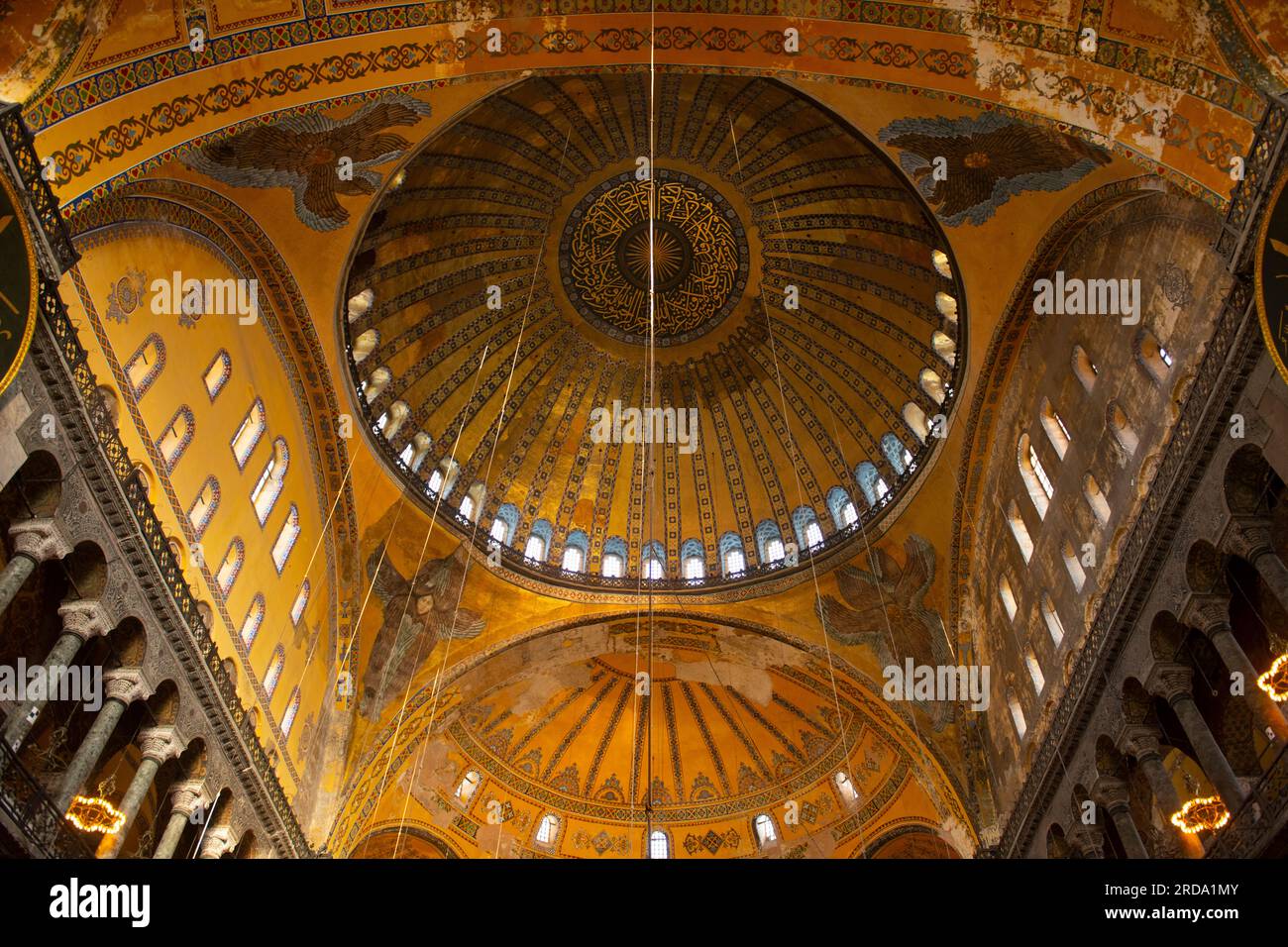 Hagia Sophia ceiling in nave in Sultanahmet in historic city of ...