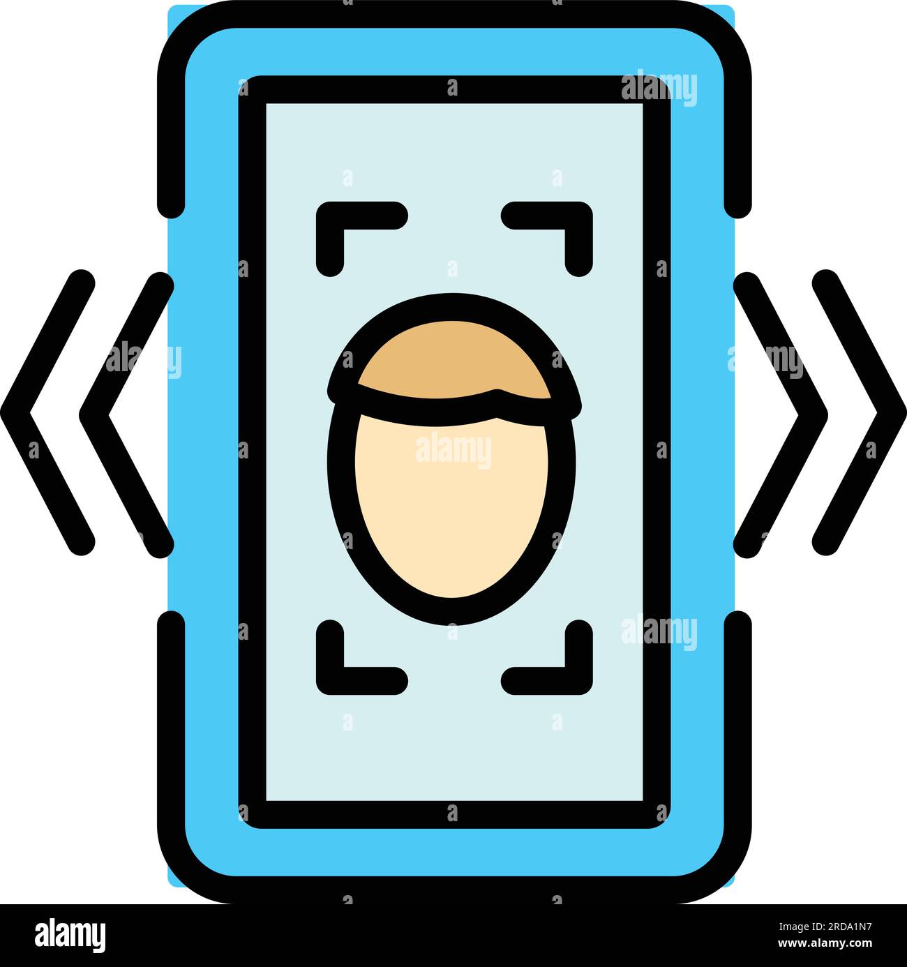 Vr face recognition icon outline vector. Virtual tour. Digital reality ...