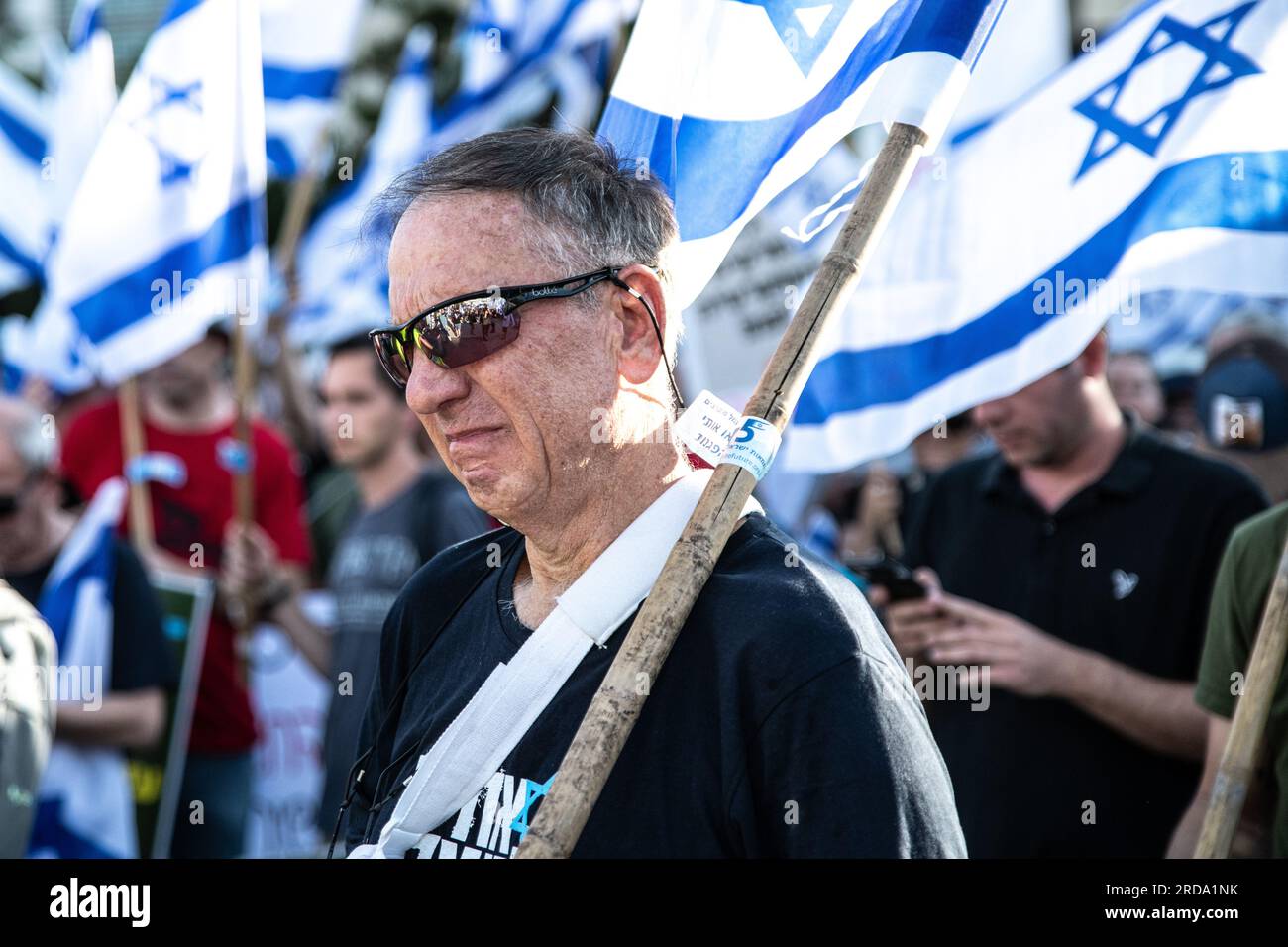Israel. 19th July, 2023. Israeli Brigadier General Asaf Agmon, tears ...