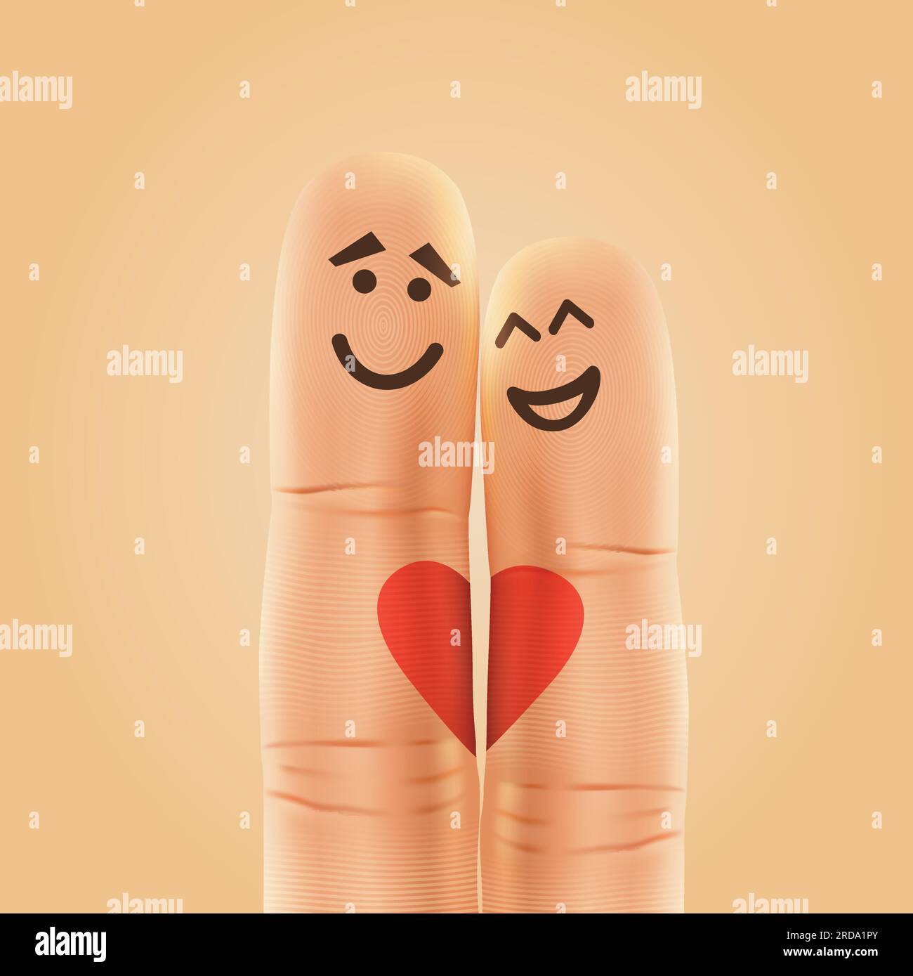 Happy fingers couple in love Stock Vector Images - Alamy
