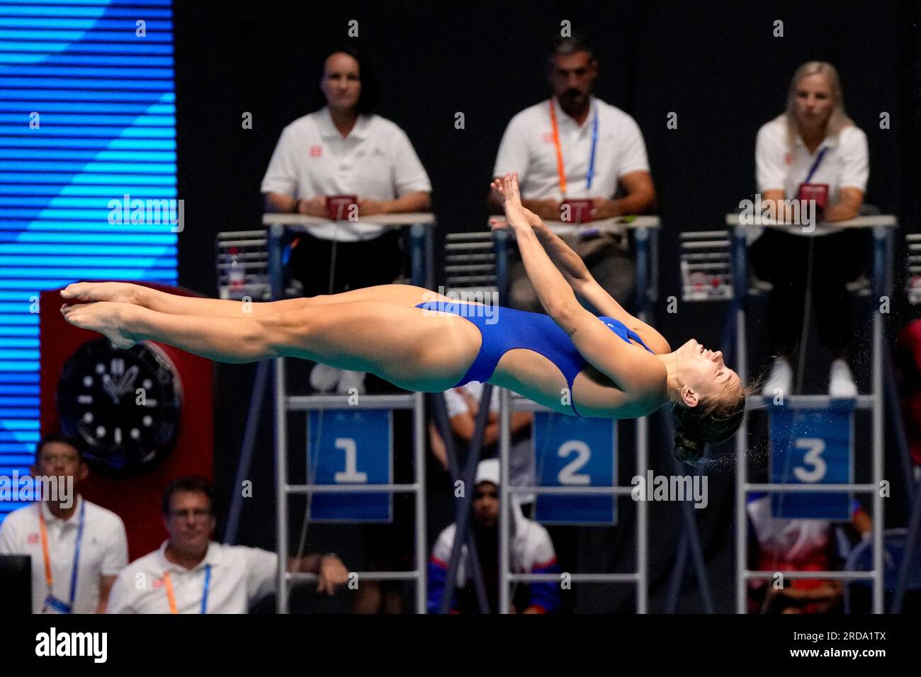 Helle Tuxen of Norway competes during the women's 3m springboard diving ...