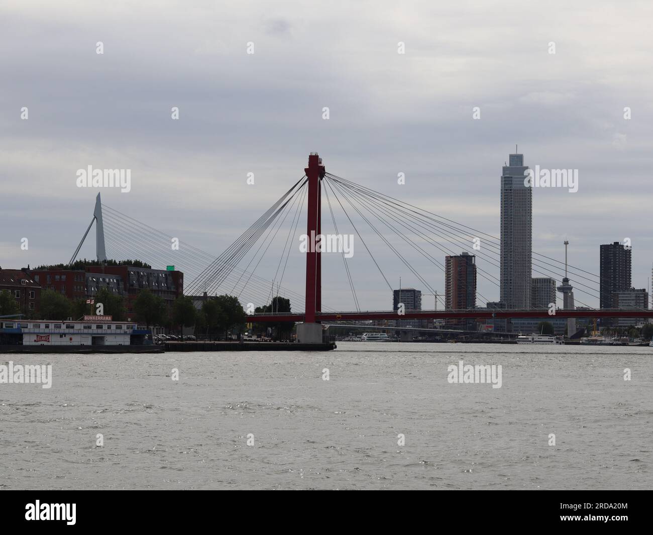 Willemsbrug Red Bridge in Rotterdam, The Netherlands Stock Photo - Alamy