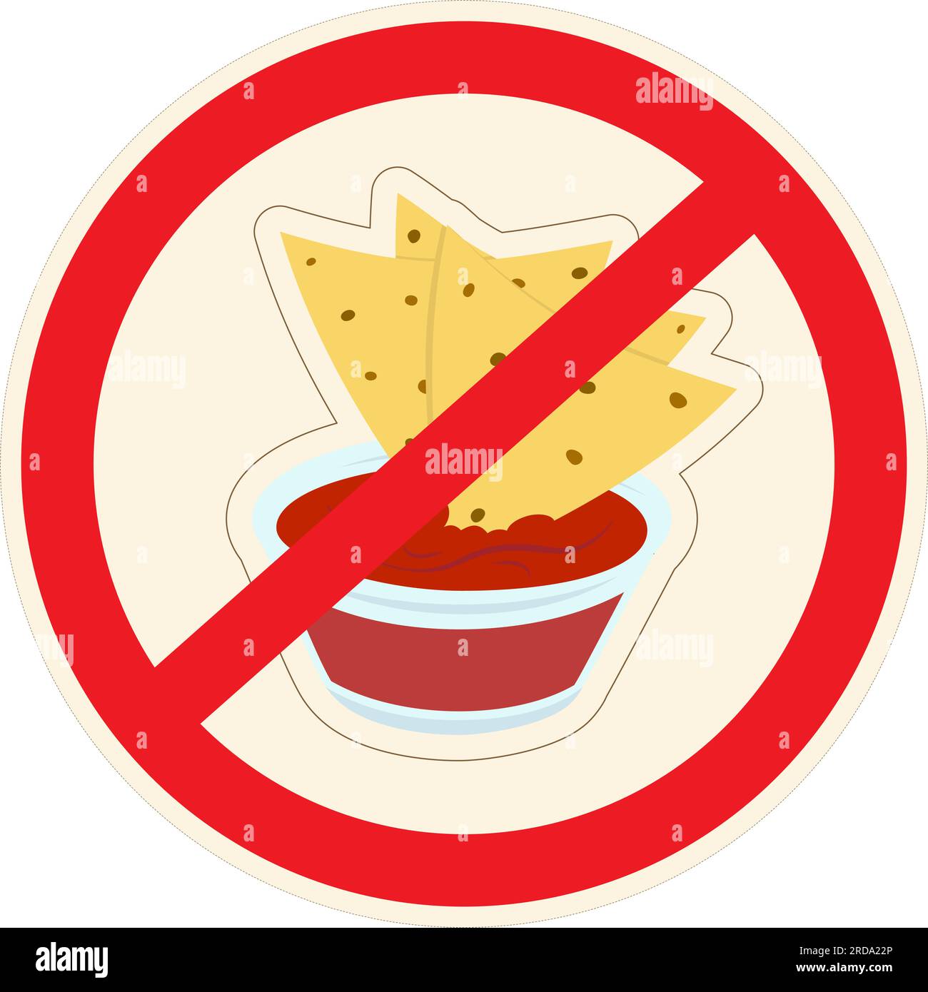 Sticker of Mexican food nachos and salsa souse under the ban thing ...