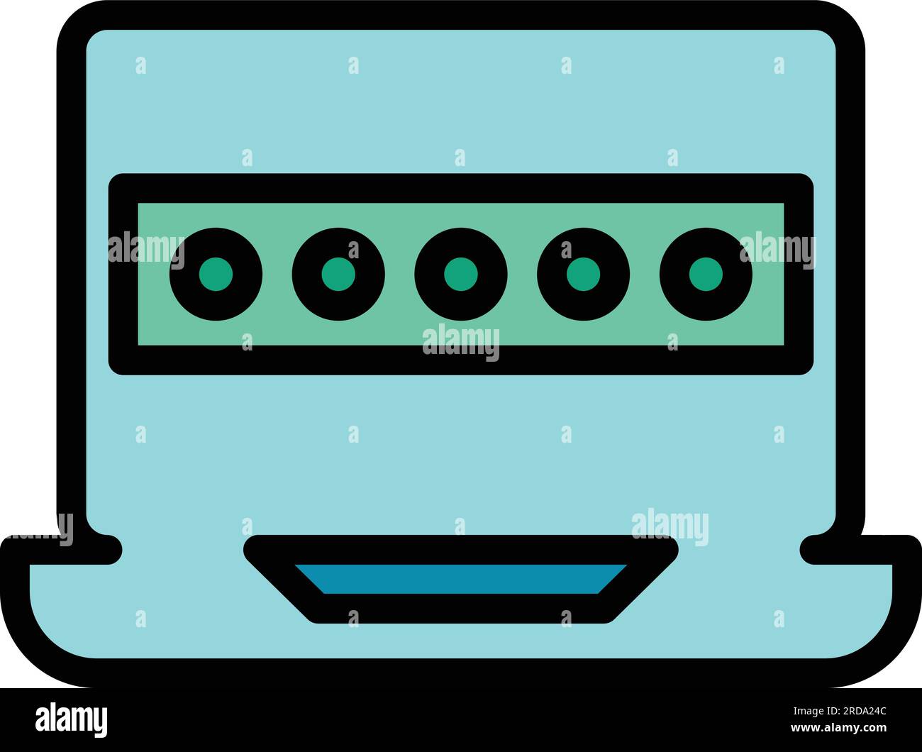 Computer Password Icon Outline Vector Login Access Security Lock