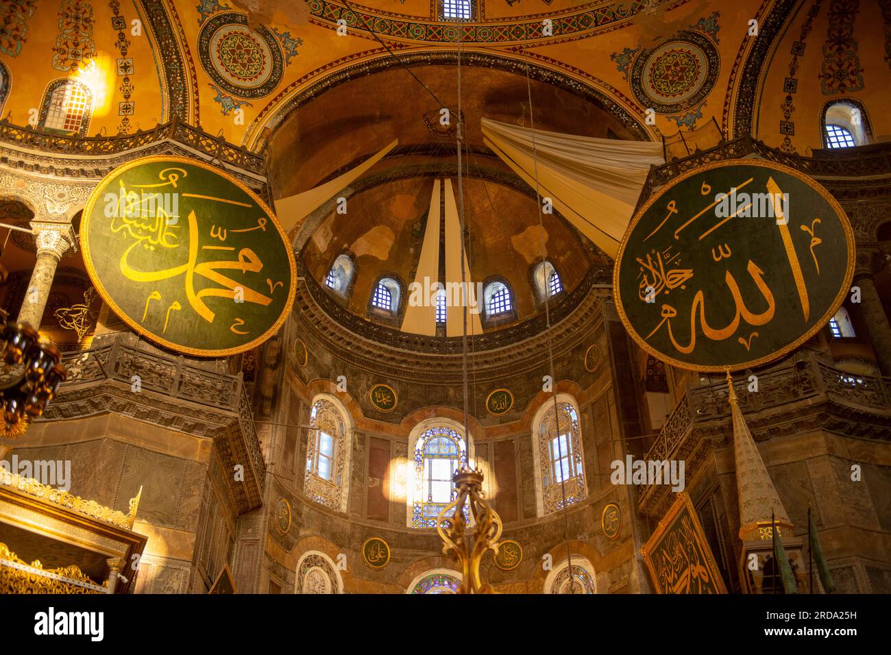 Hagia Sophia Calligraphic Roundel in nave in Sultanahmet in historic ...