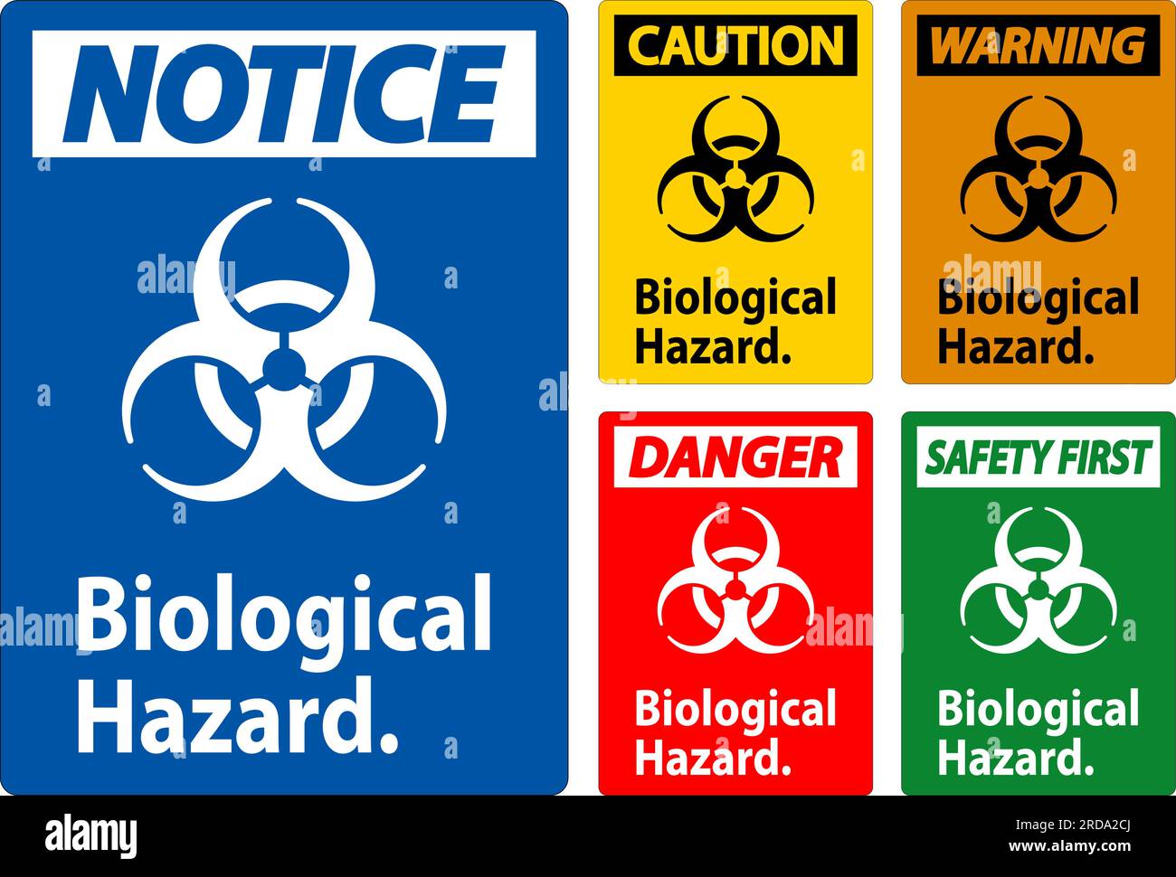 Warning Label Biological Hazard On White Background Stock Vector Image ...