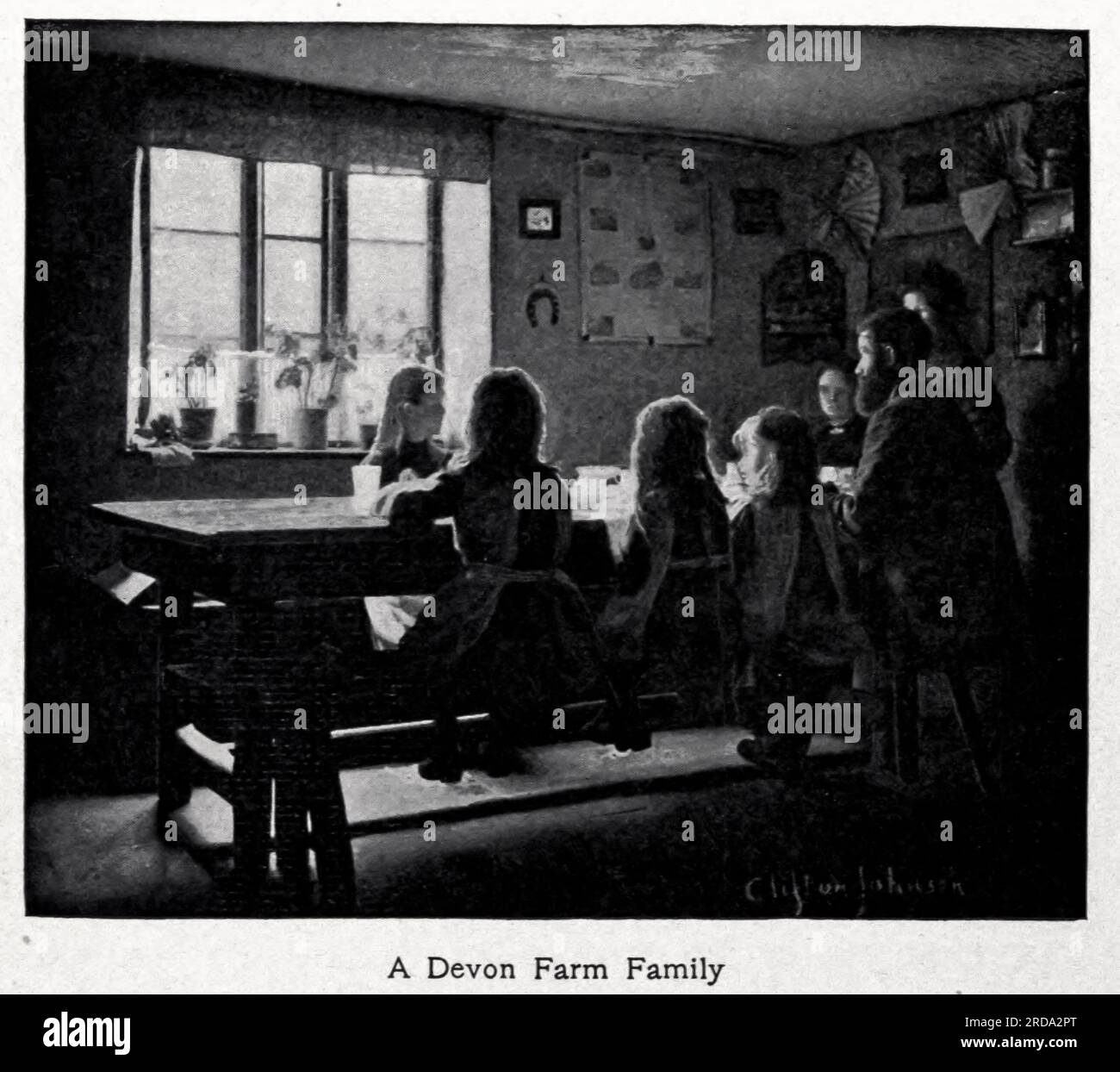 A Devon Farm Family black and white photograph from the book ' Among ...