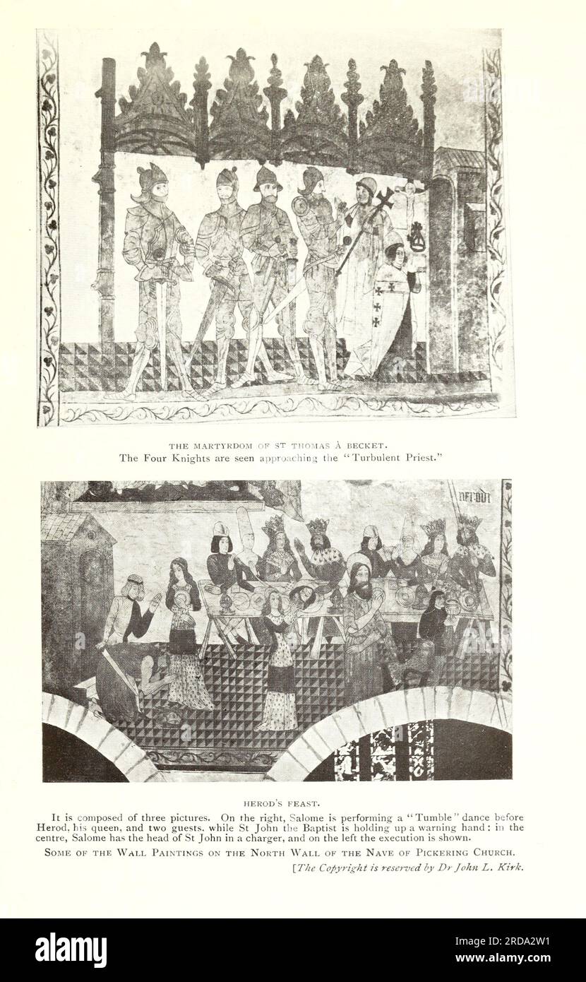 Wall Painting of Herod's Feast and Martyrdom of St Thomas a Becket from ...