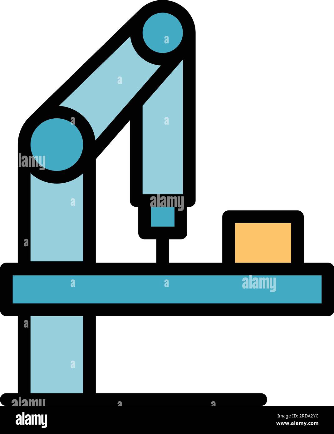 Industrial Robot Icon Outline Vector Industry Arm Factory Hand Color Flat Stock Vector Image