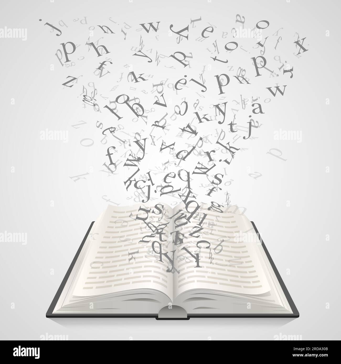 Book flying letters Stock Vector Images - Alamy