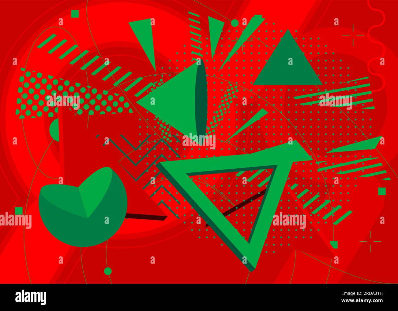 Green and red graphic background illustration design. Vector with color ...