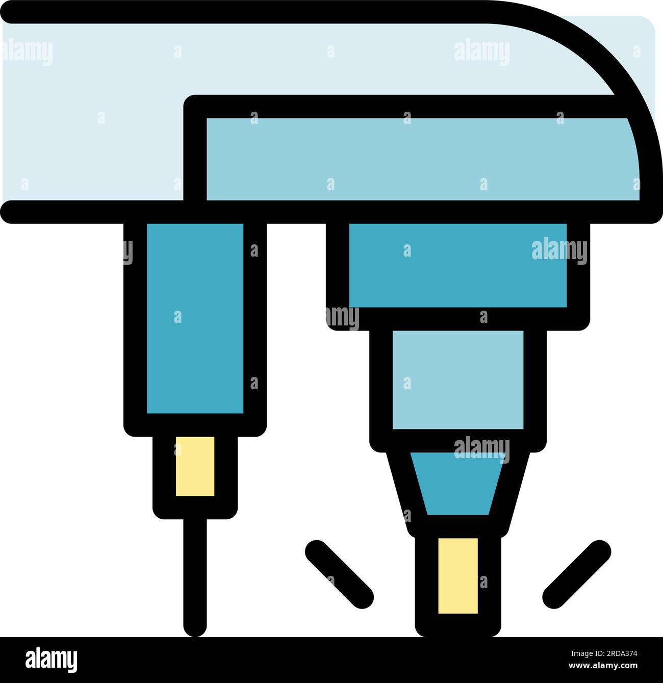 Electric cnc machine icon outline vector. Work equipment. Work lathe color flat Stock Vector ...