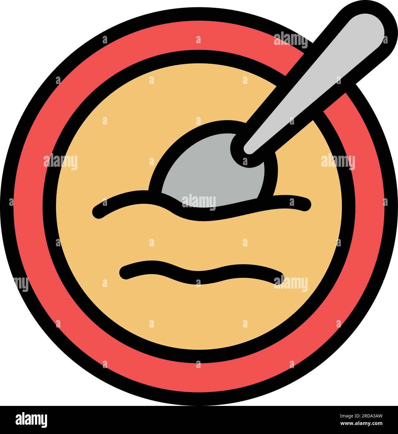 Cheese cream soup icon outline vector. Chicken bowl. Milk dish color ...