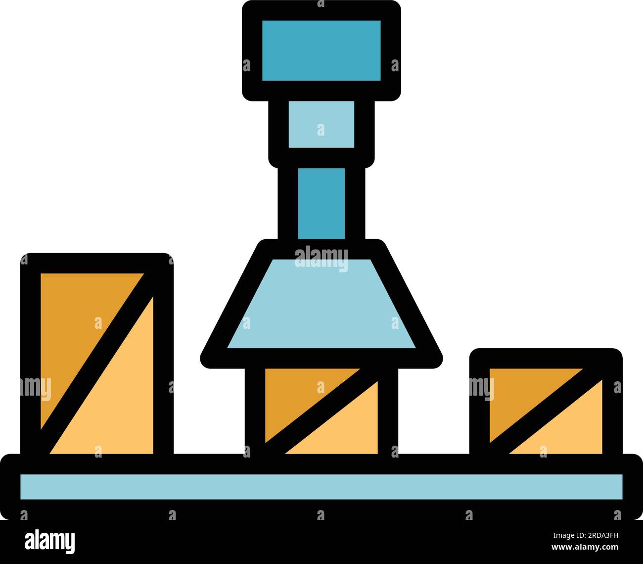 Production system icon outline vector. Factory machine. Smart conveyor ...