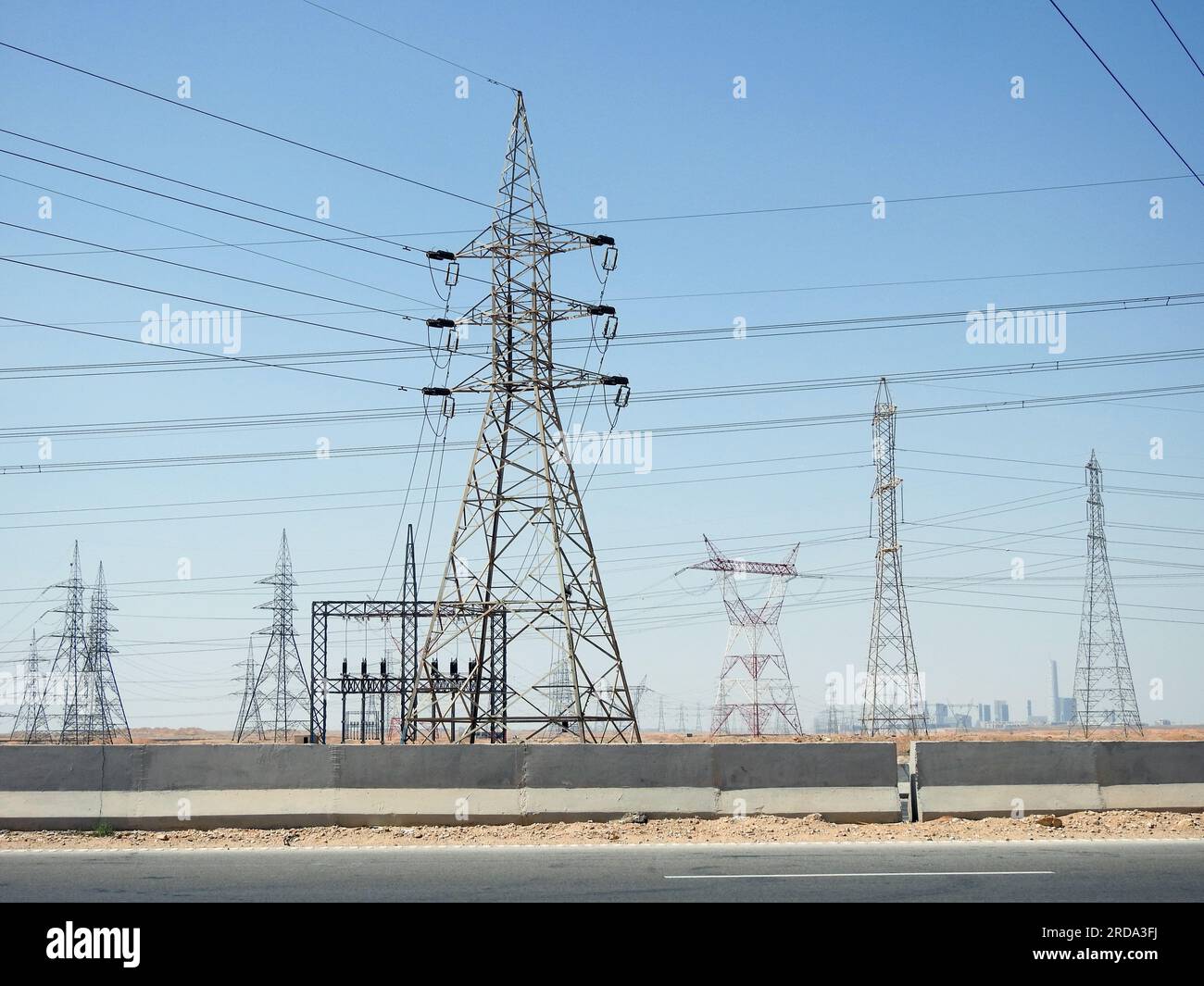 A transmission tower, electricity pylon which is a tall steel lattice ...