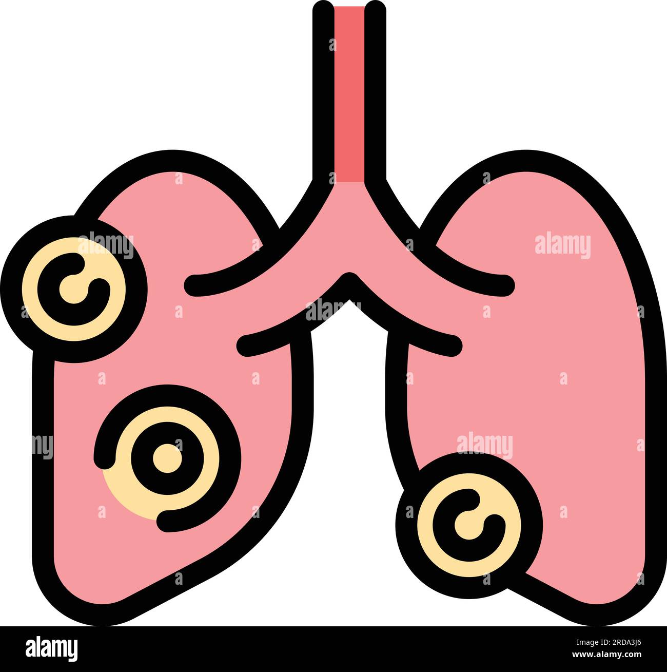 Asthma lungs icon outline vector. Patient xray. Lung chest color flat ...