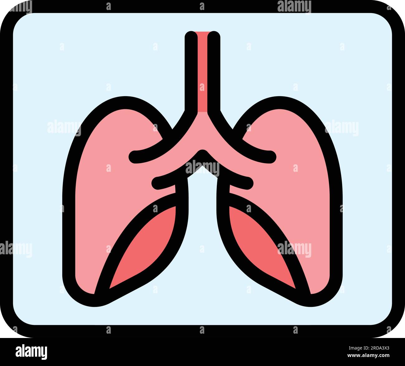 Xray image lungs icon outline vector. Patient cancer. Chest lung color ...