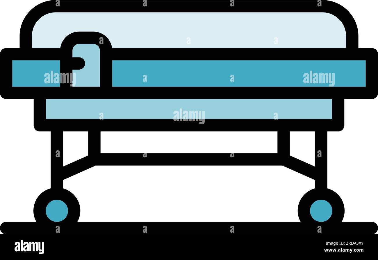 Hospital bed icon outline vector. Medical room. Clinic patient color ...