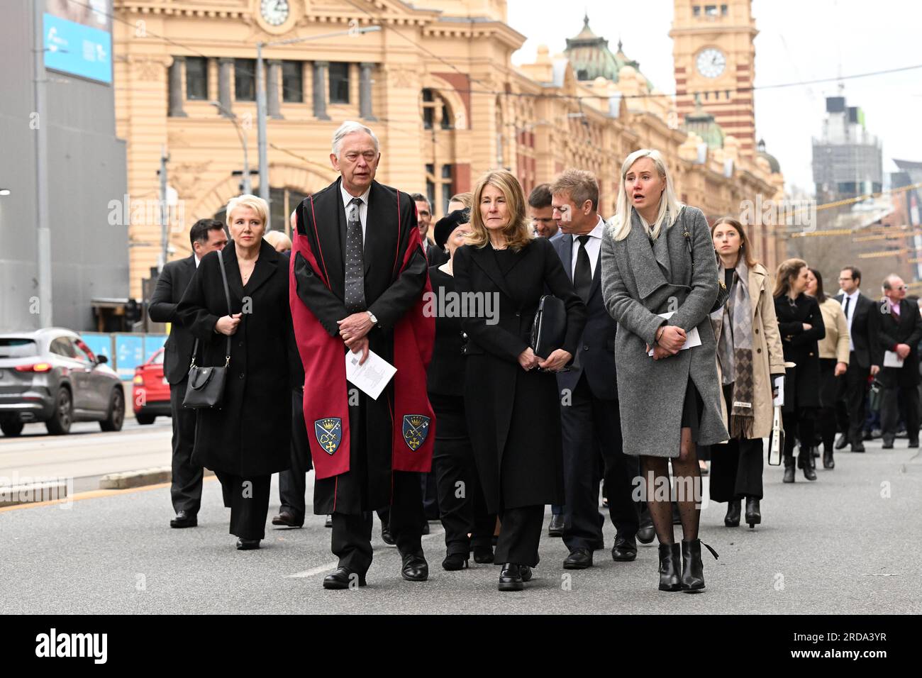 Melbourne, Australia. 20th July, 2023. Carole Crean (centre), wife of ...