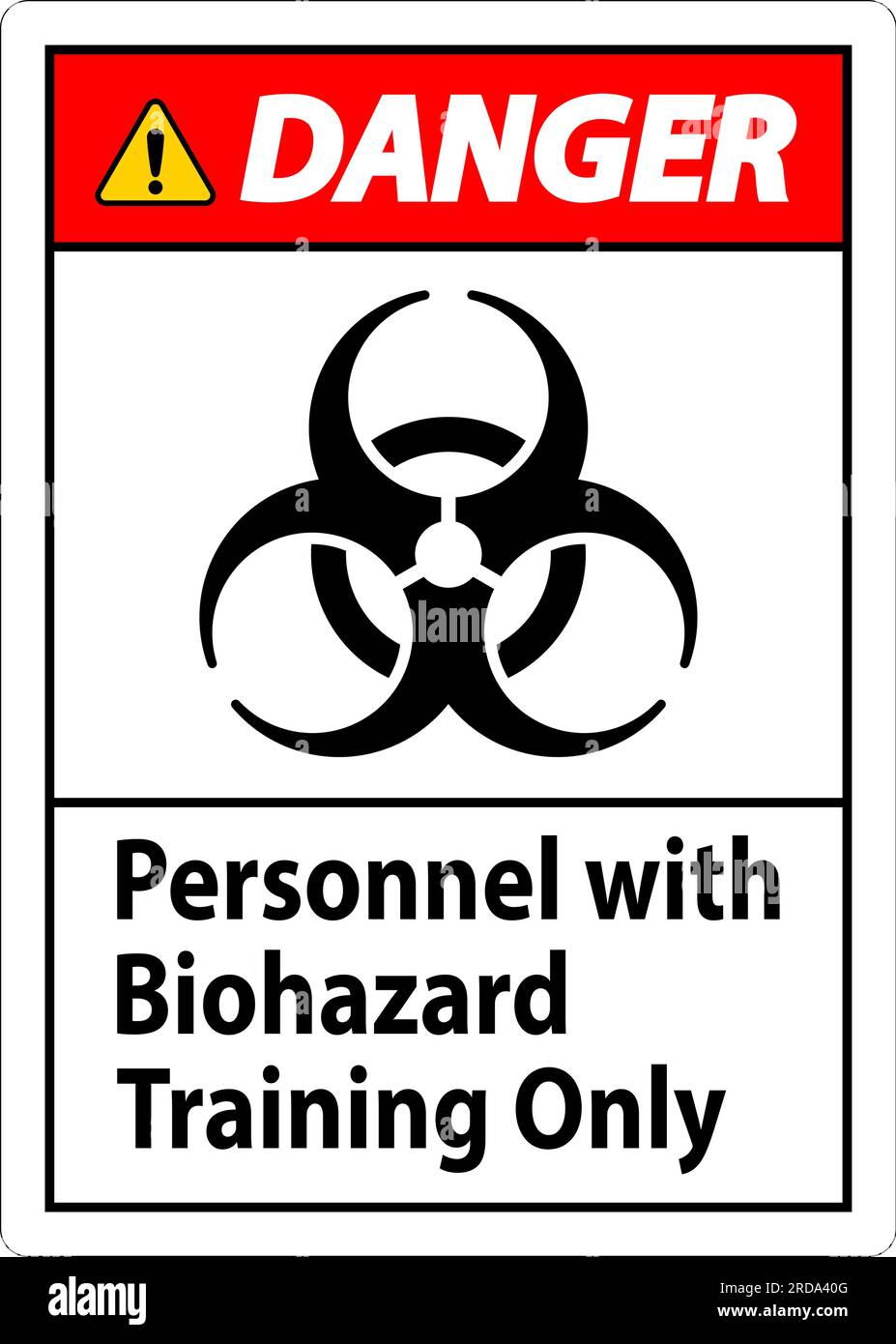 Danger Label Personnel With Biohazard Training Only Stock Vector Image ...