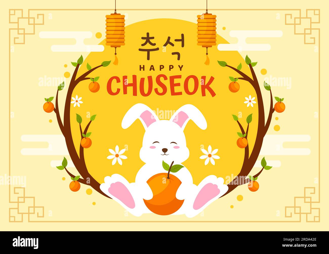 Happy Chuseok Day Vector Illustration of Korean Thanksgiving Event with ...