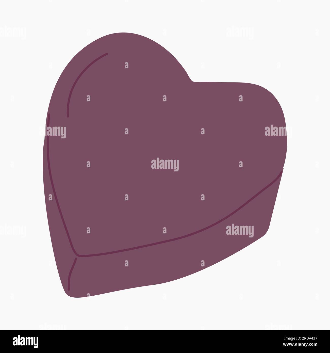 Purple heart shaped banquette interior design room. Vector illustration ...