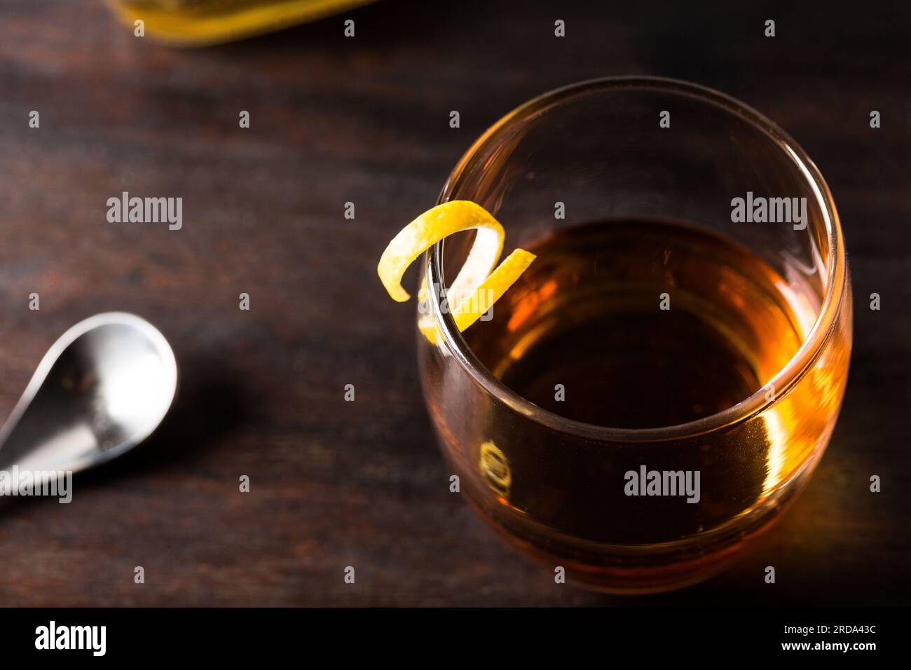 Alcoholic Sazerac Cocktail bourbon whiskey, absinthe, sugar and ...