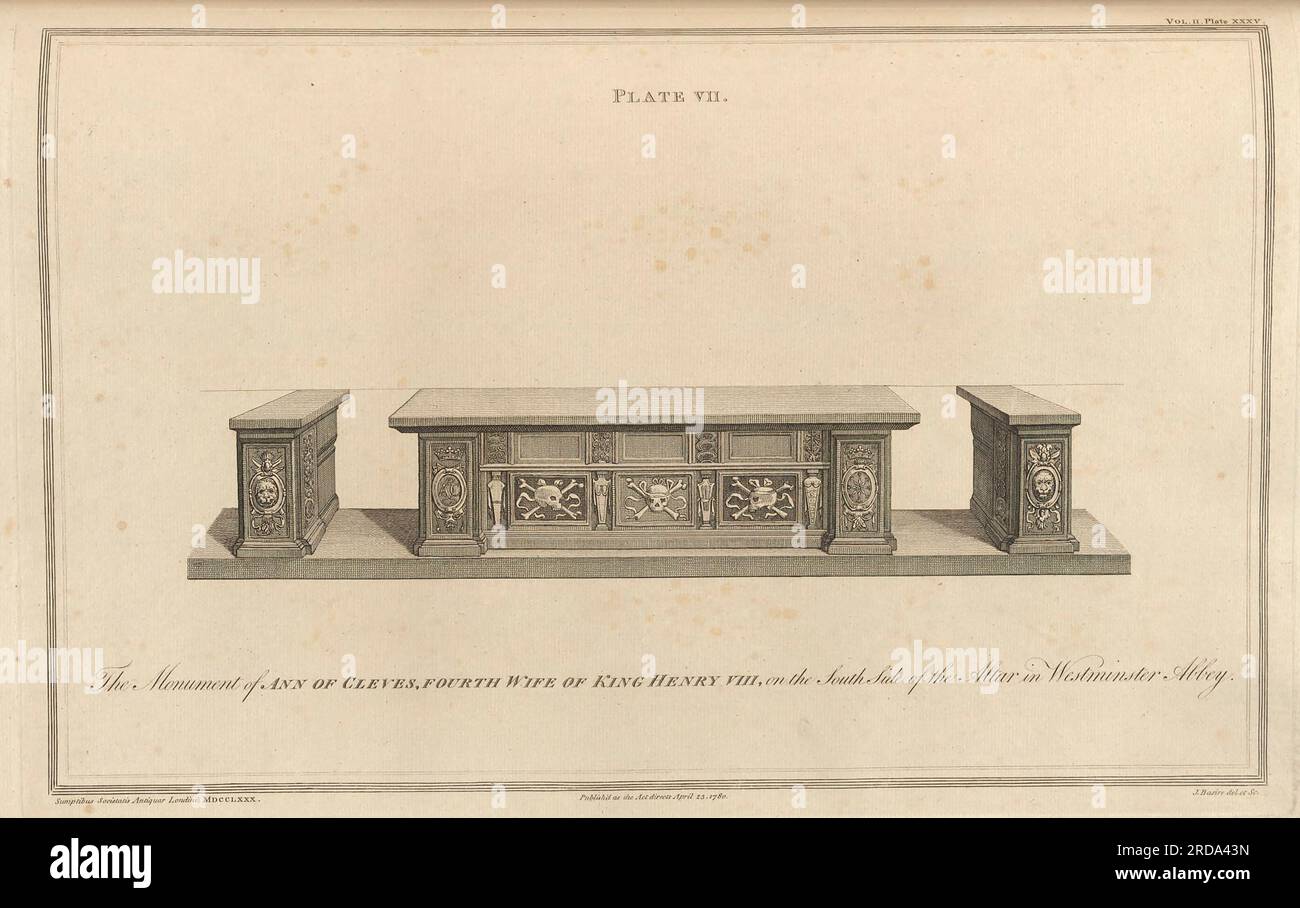 Engraving of the Three Monuments in Westminster Abbey from the book The ...