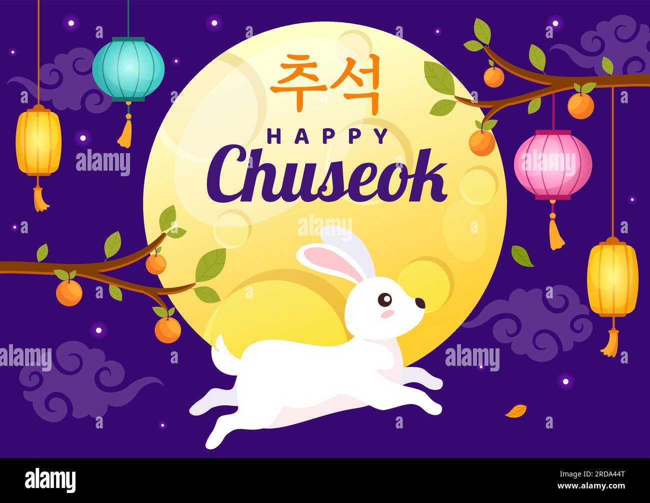 Happy Chuseok Day Vector Illustration of Korean Thanksgiving Event with ...