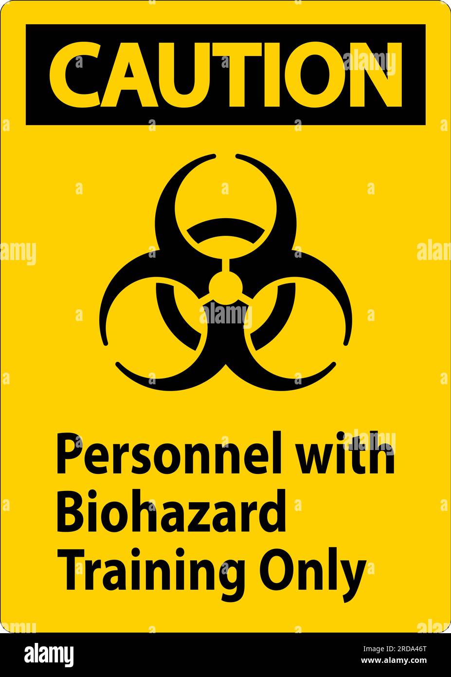Caution Label Personnel With Biohazard Training Only Stock Vector Image ...