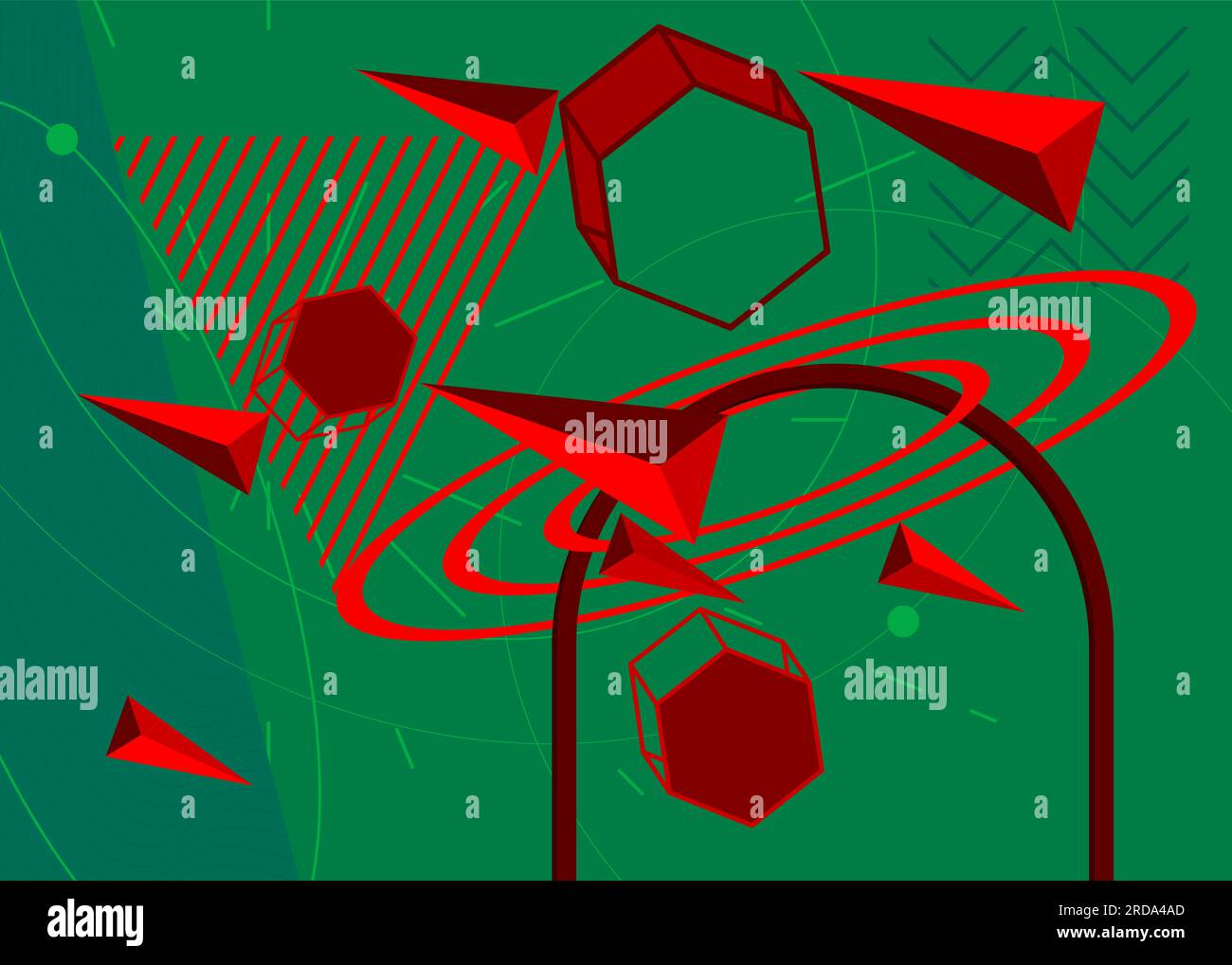 Green and red graphic background illustration design. Vector with color ...