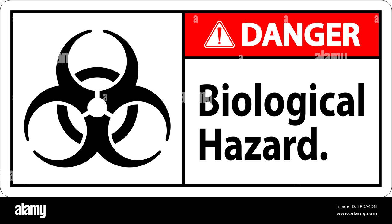 Danger Label Biological Hazard On White Background Stock Vector Image ...