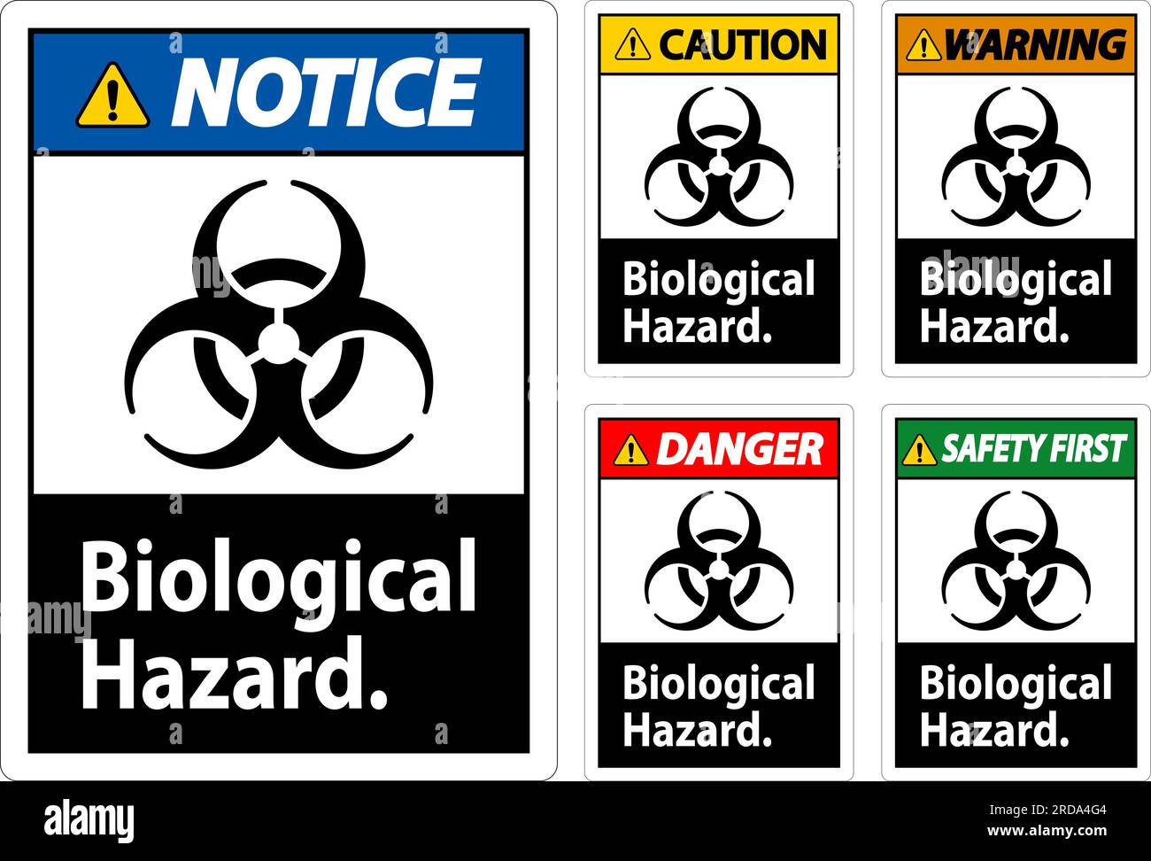 Warning Label Biological Hazard On White Background Stock Vector Image ...