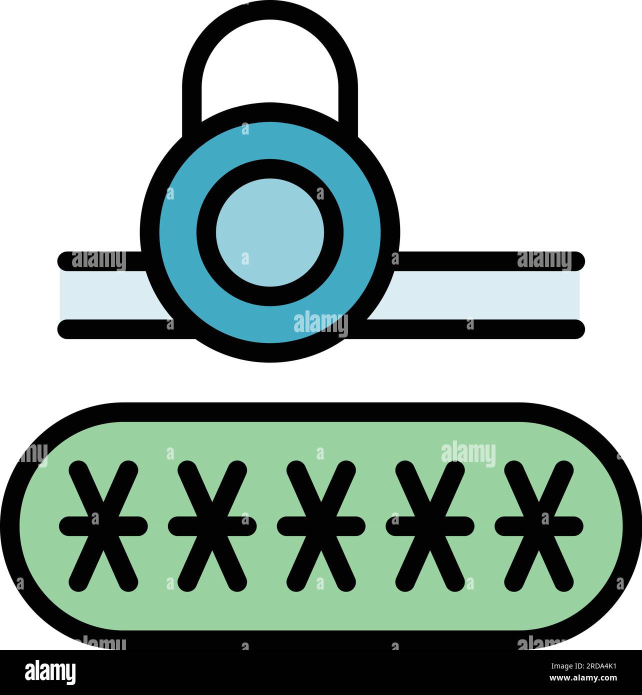 Secure Password Icon Outline Vector Stop Cyber Money Key Color Flat Stock Vector Image And Art