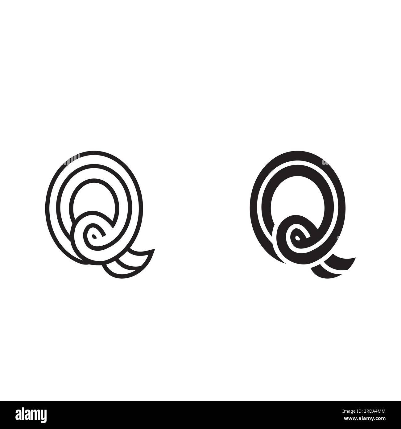 INITIALS LETTER Q LOGO VECTOR. creative elegant Monogram. Premium ...