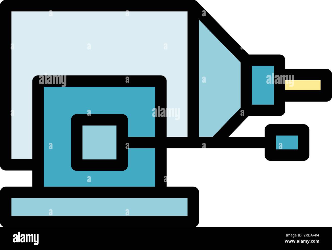 Cnc Machine Equipment Icon Outline Vector Work Tool Factory Steel Color Flat Stock Vector