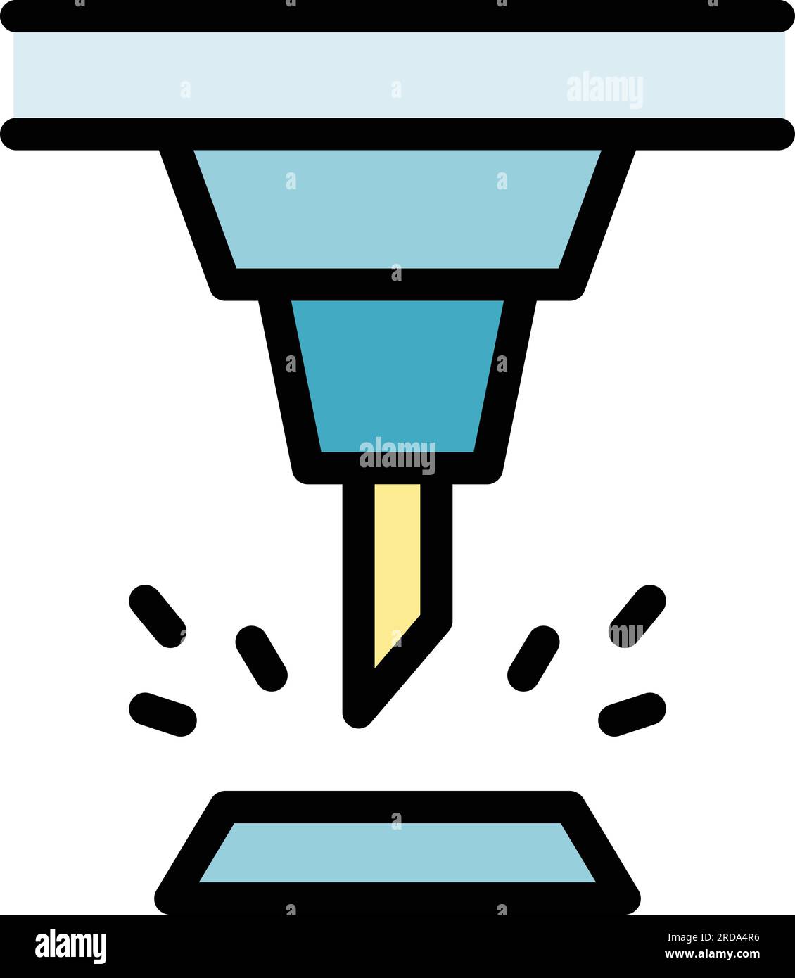 Work Cnc Machine Icon Outline Vector Industry Tool Laser Equipment