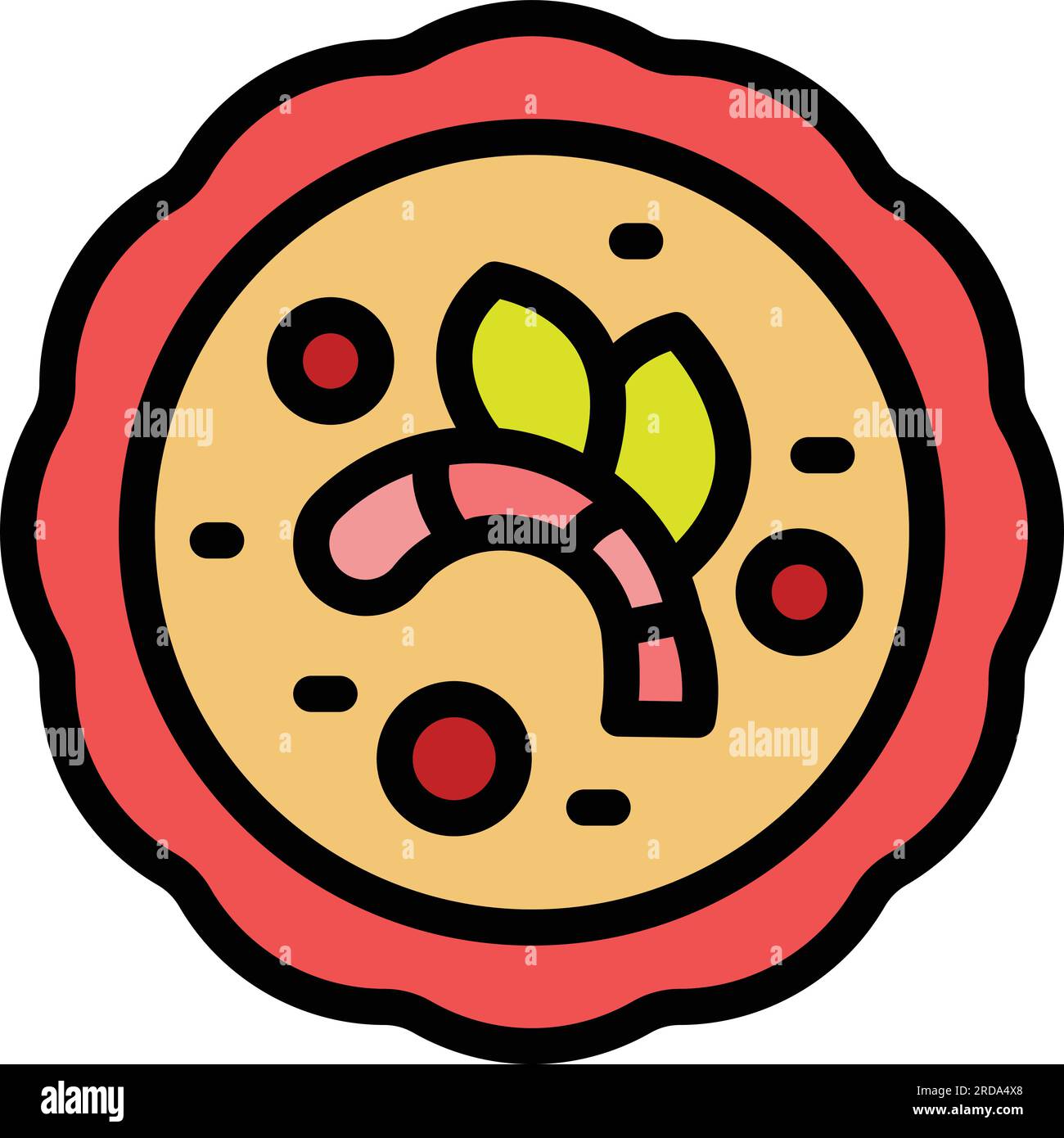Shrimp cream soup icon outline vector. French food. Broth bowl color ...