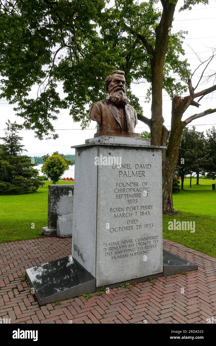 david palmer outdoor sculpture, founder of chiropractic, in port perry ...