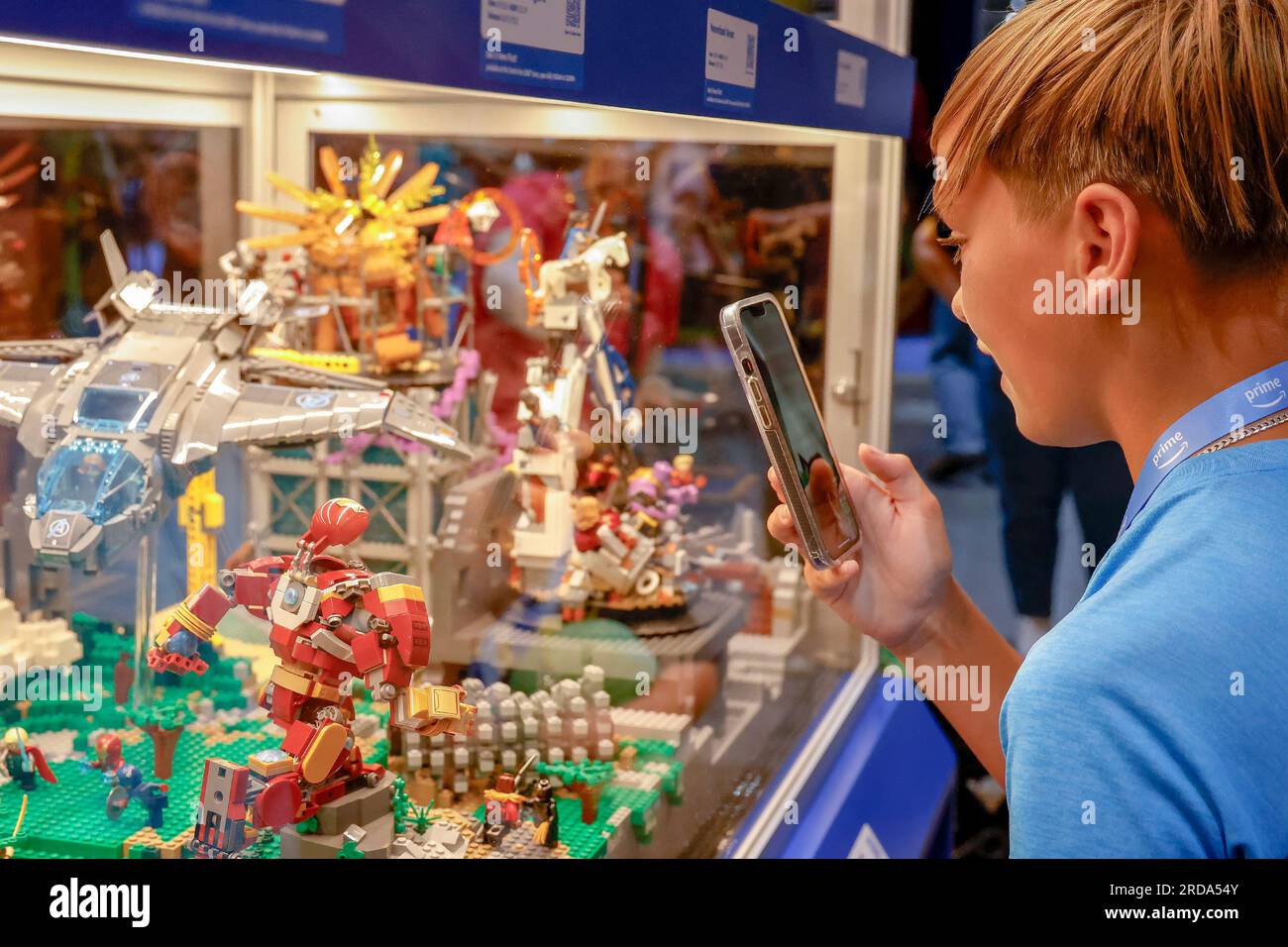 IMAGE DISTRIBUTED FOR THE LEGO GROUP - A young boy FaceTimes his friend ...