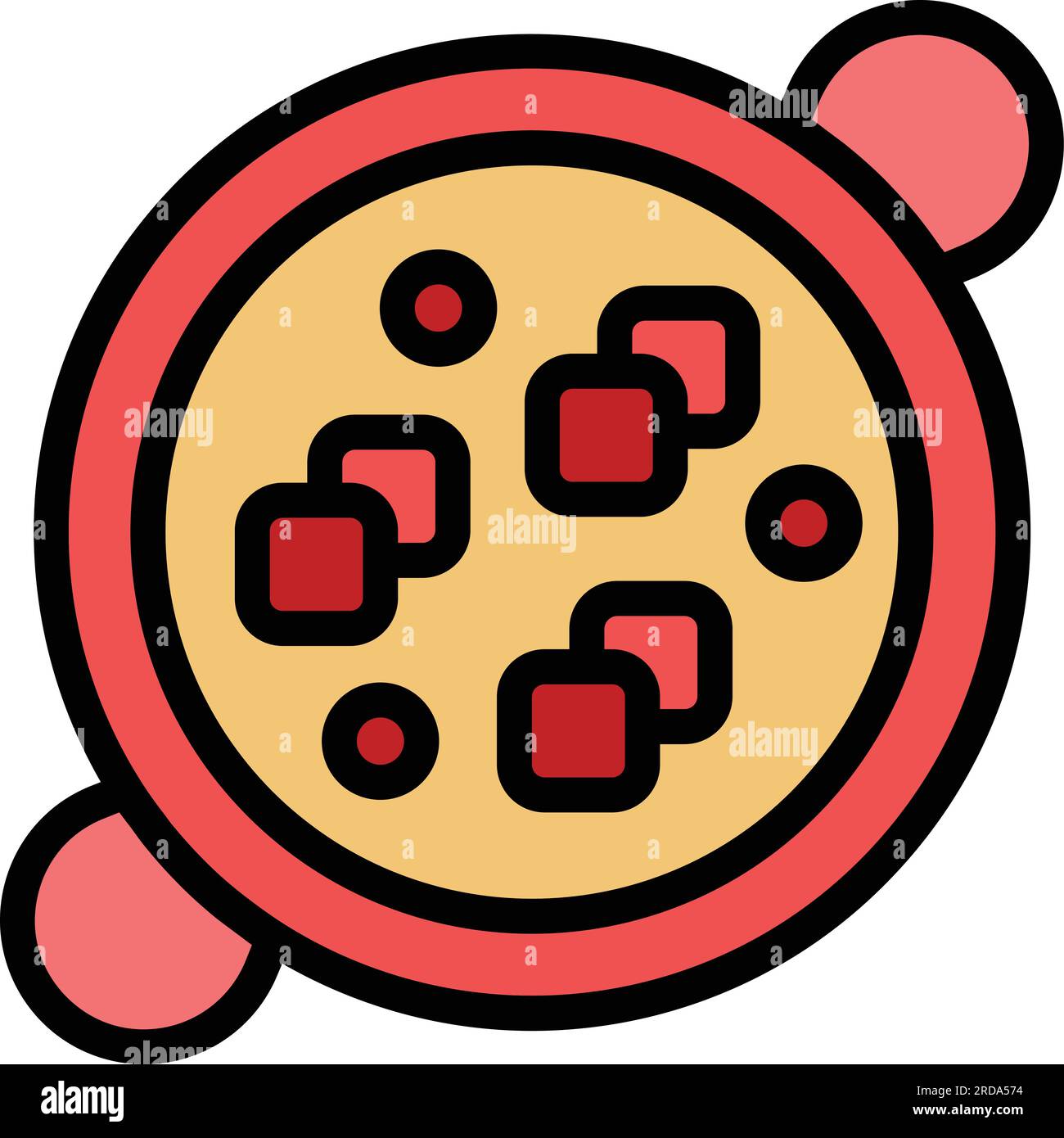 Beef cream soup icon outline vector. Broth dinner. Food dish color flat ...