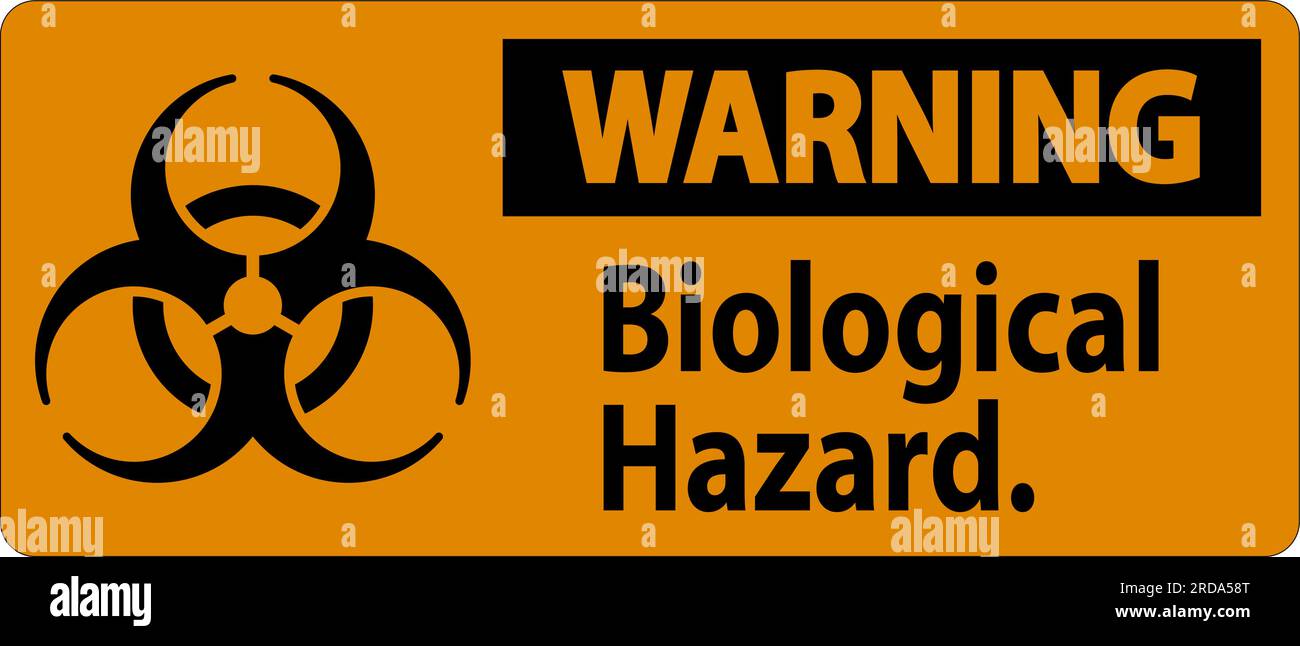 Warning Label Biological Hazard On White Background Stock Vector Image ...