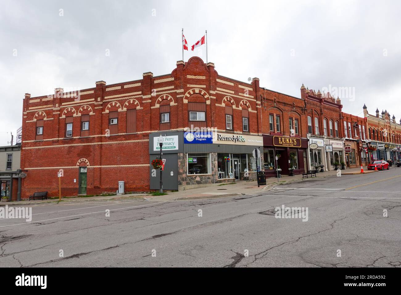 historic buildings in downtown Port Perry, Ontario, Canada Stock Photo ...